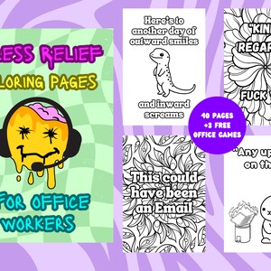 Stress Relief Coloring Pages for Office Workers |gift for Coworkers ...