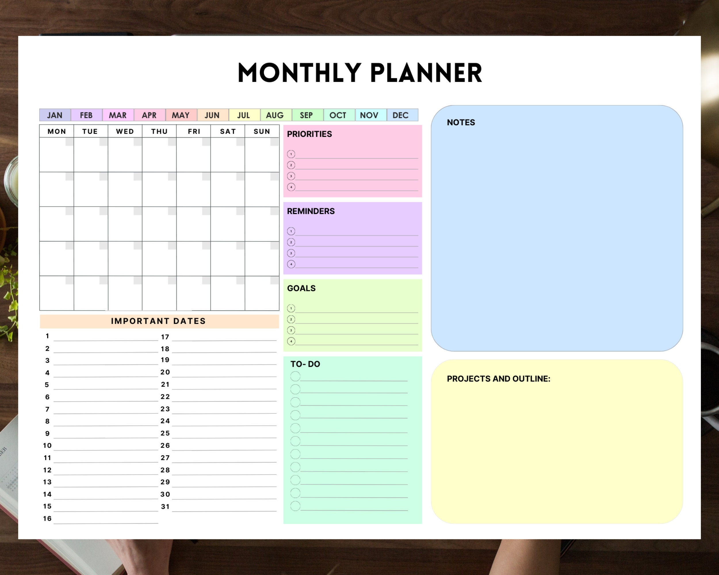 Printable Project Planner Work Day Organizer Work Planner Project ...