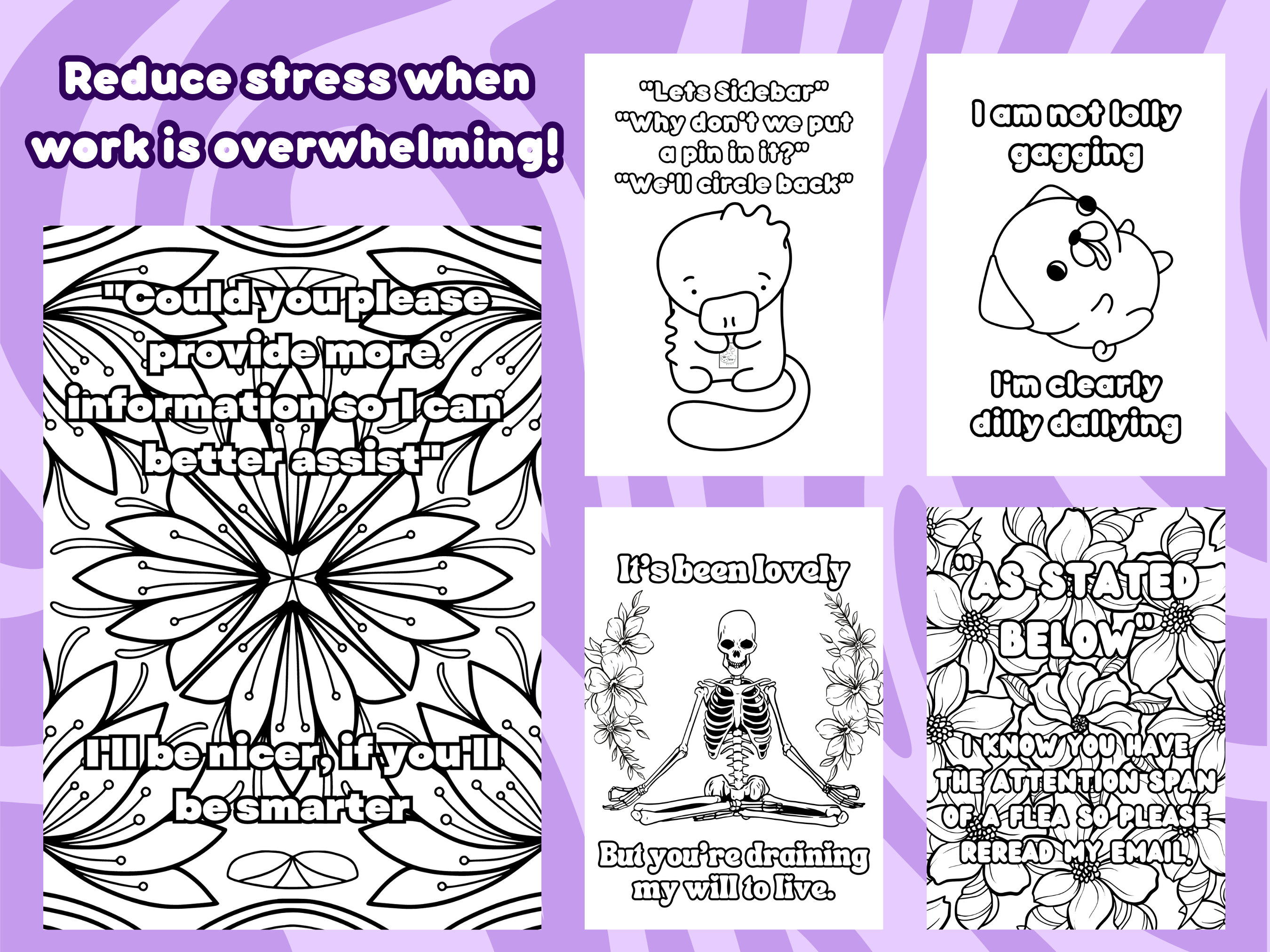 Mental Health Coloring Pages BUNDLE! Stress Reducing Coloring Sheets ...