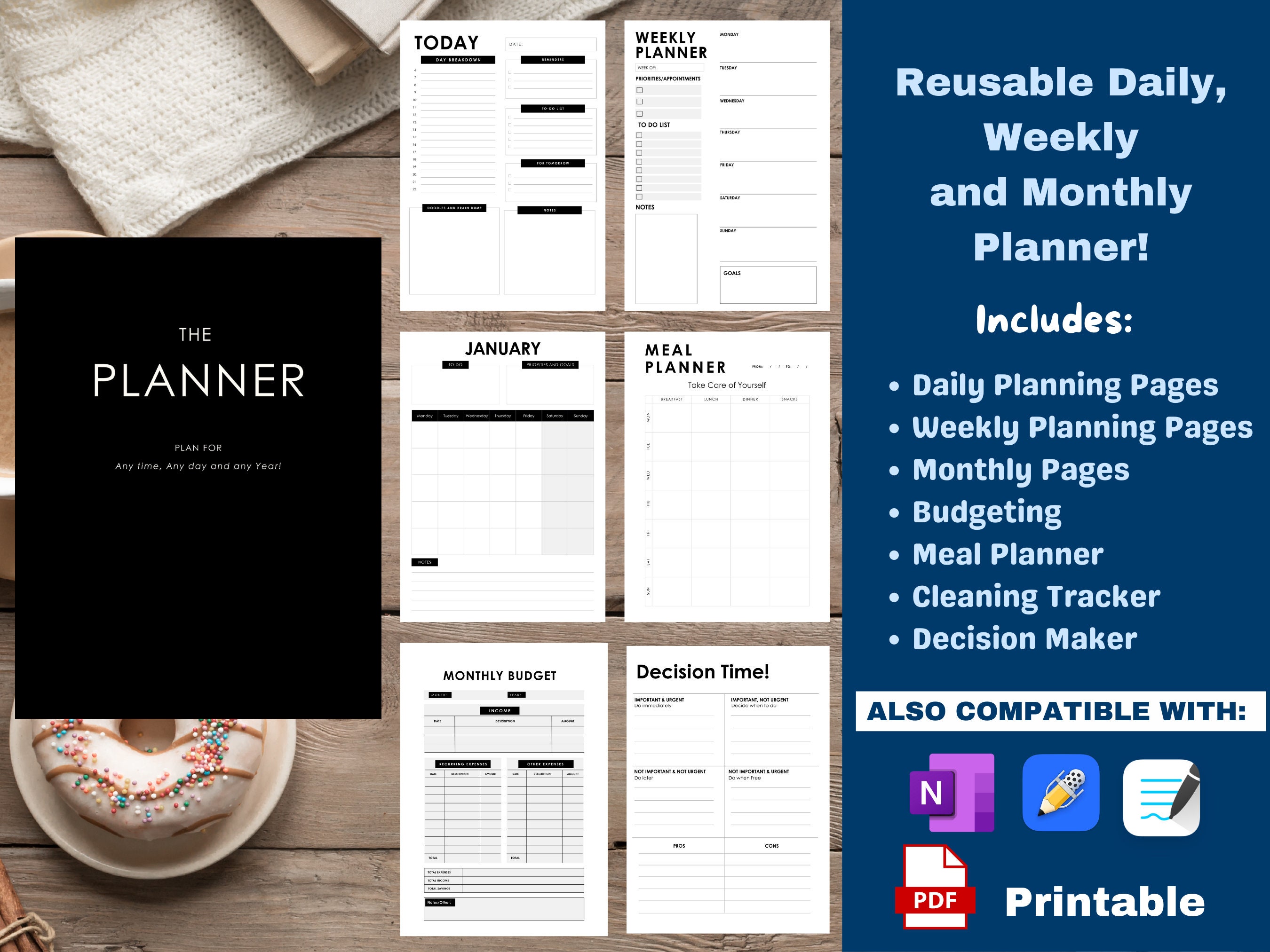 Printable ADHD Life Planner, Brain Dump Template Productivity Tracker ...