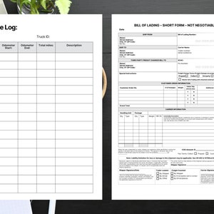 Truck Driver Load Log Journal Bundle Dispatch Journal Binder Printable ...