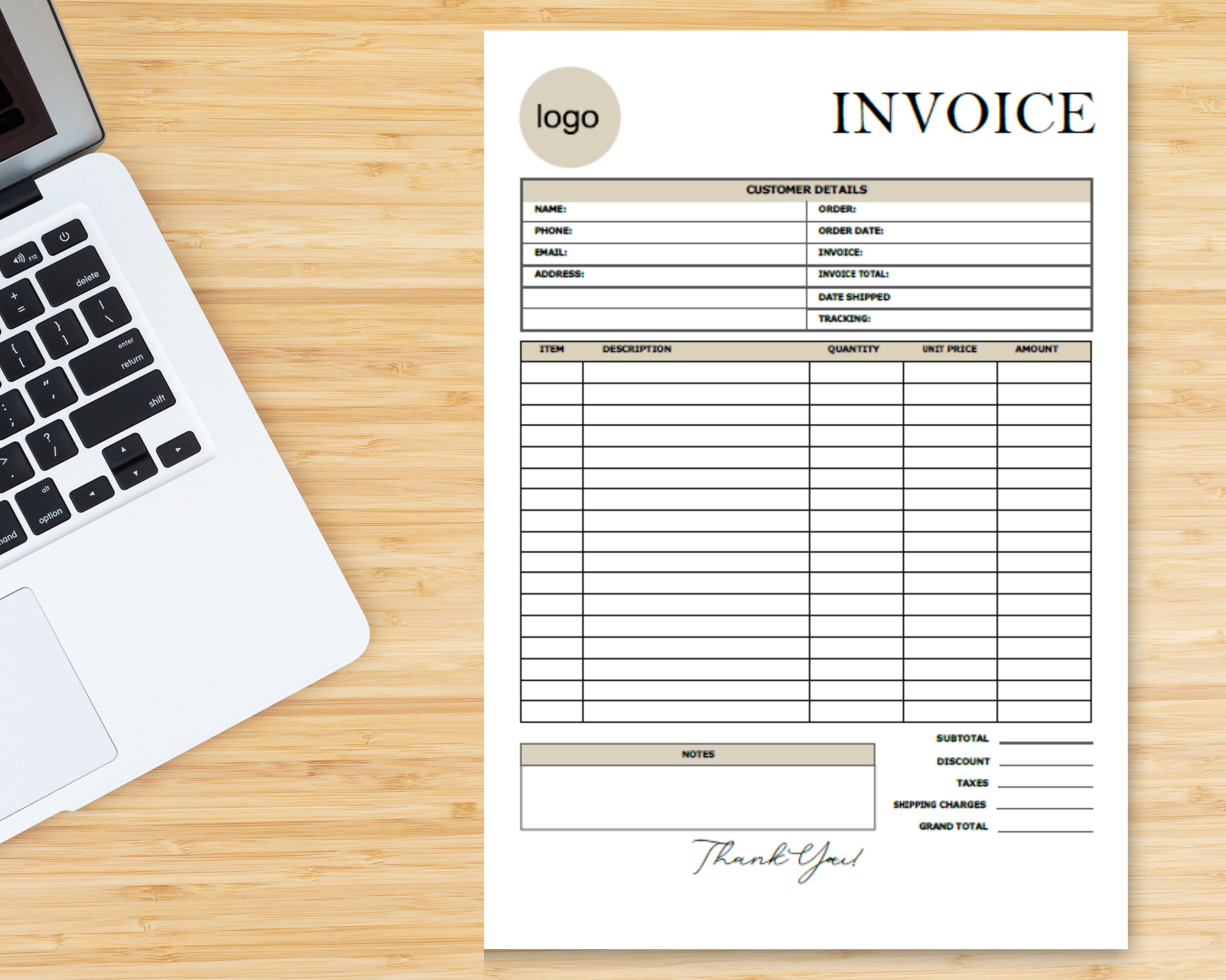Editable Order Form and Invoice Template Small Business Forms, Customer ...