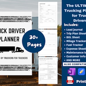 Truck Driver Load Log Journal Bundle Dispatch Journal Binder Printable ...