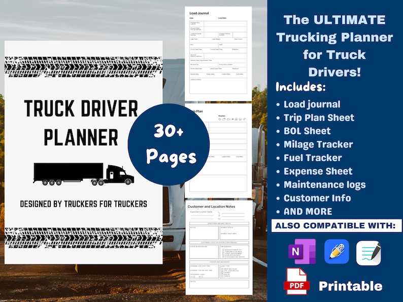 Truck Driver Load Log Journal Bundle Dispatch Journal Binder Printable ...