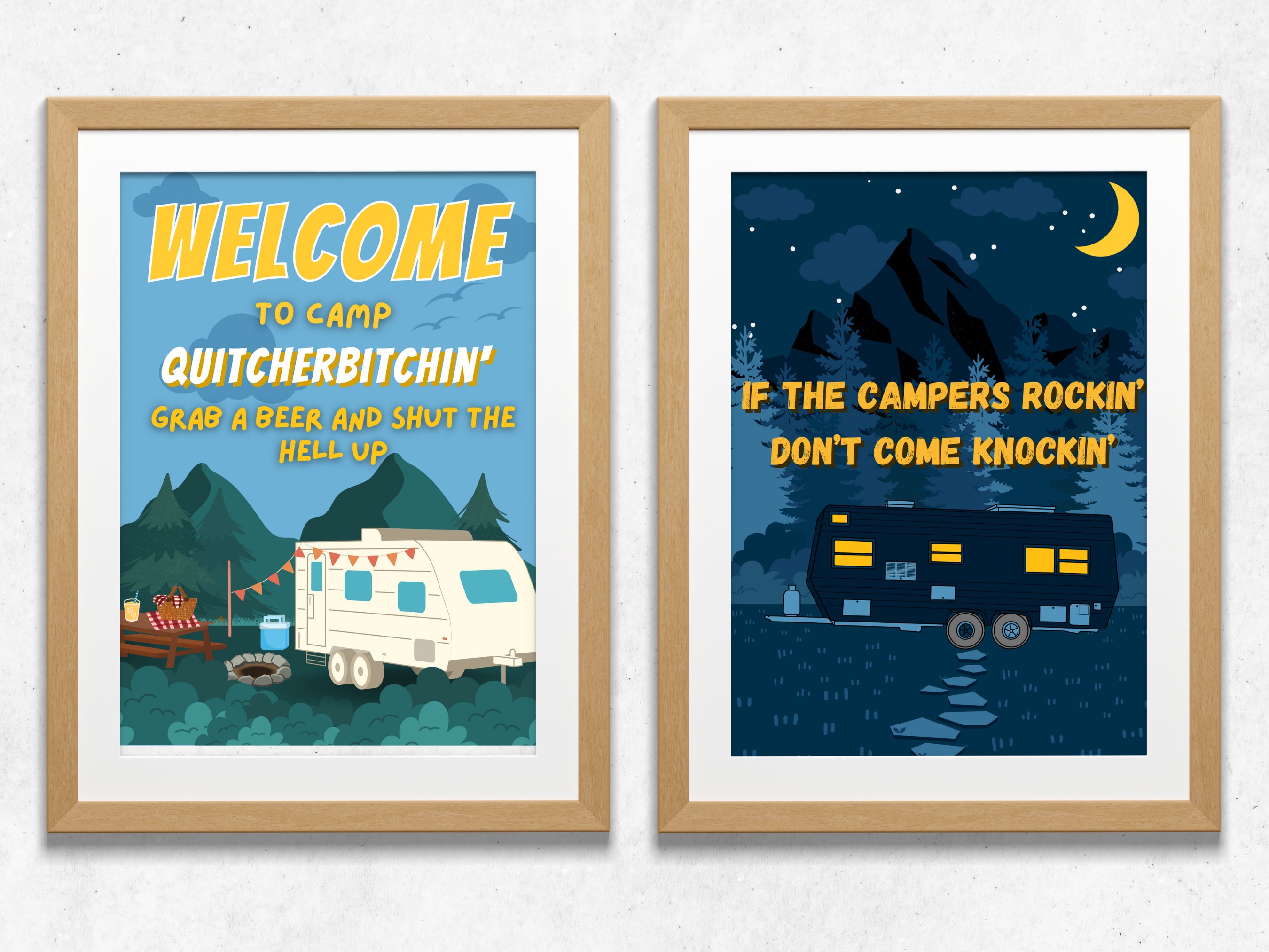 Funny Camping Posters | Printable Camping Wall Art | Funny Gifts for ...