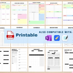 Work Planner Bundle! Office Task Tracker Printable Work Day Organizer ...