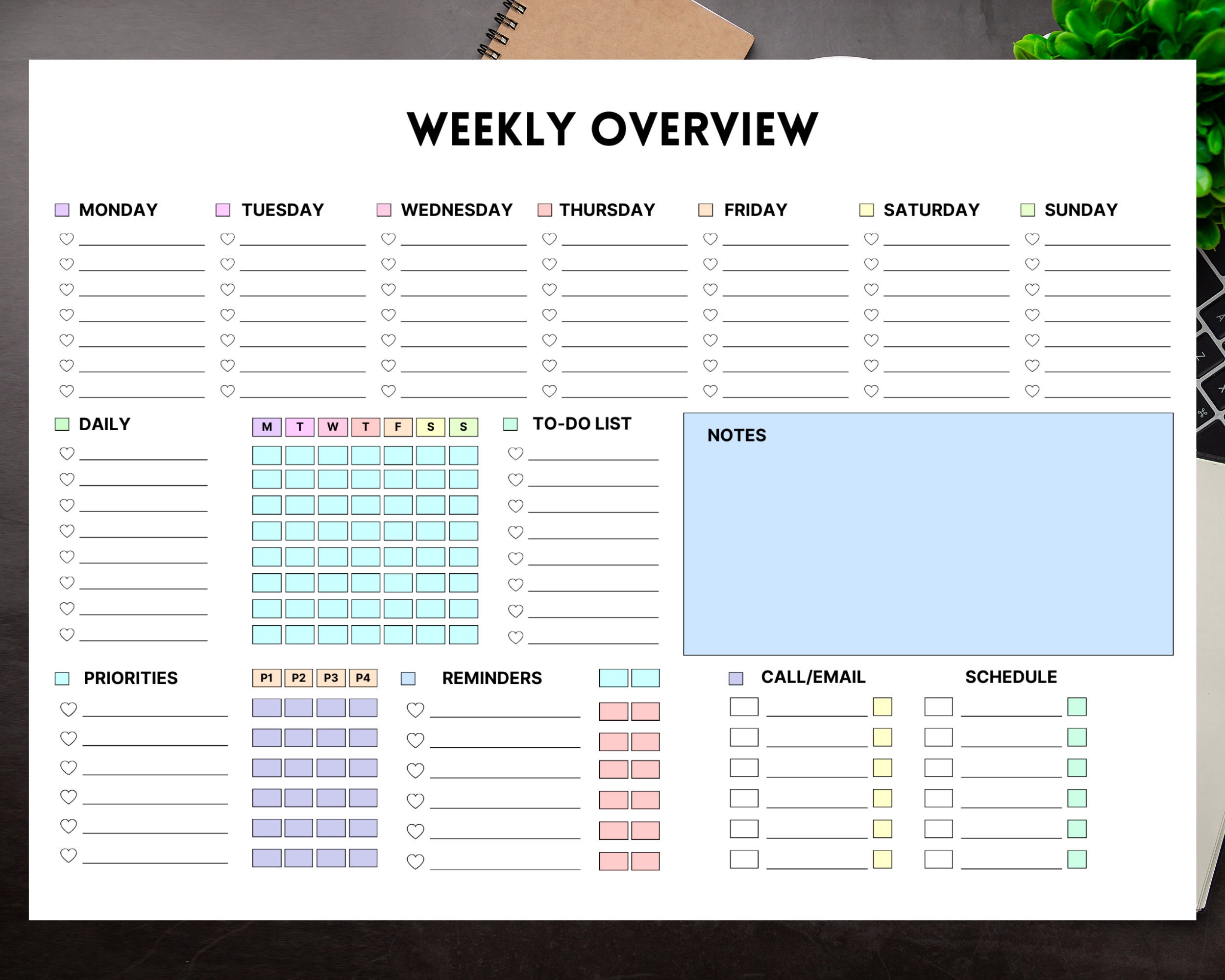 Printable Project Planner Work Day Organizer Work Planner Project ...