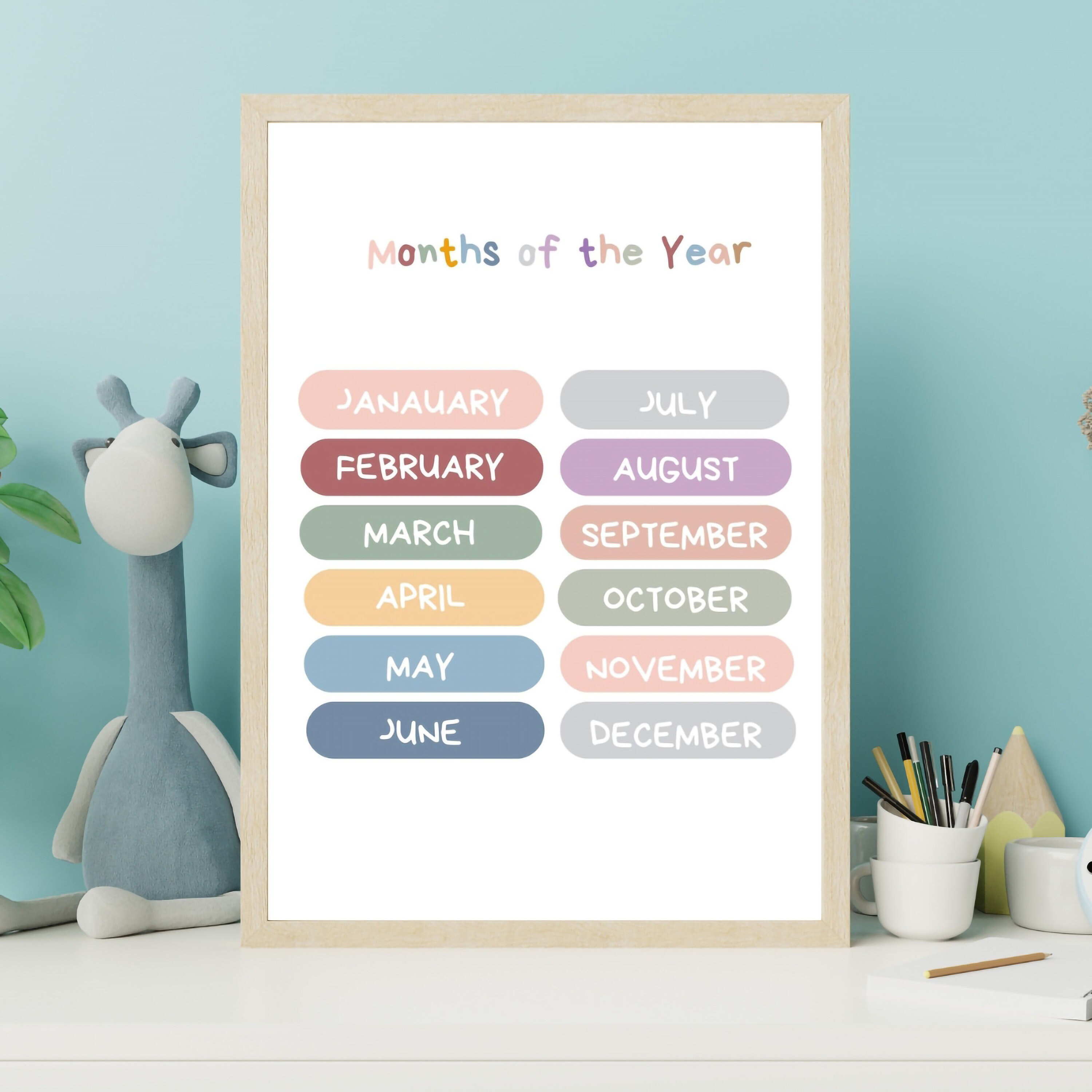 Months Educational Posters Montessori Classroom Decor - Etsy