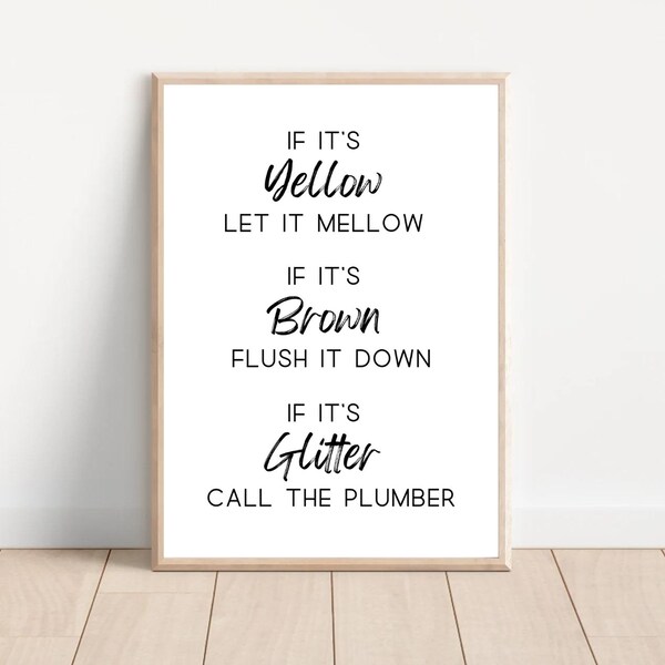 Yellow Bathroom Signs - Etsy