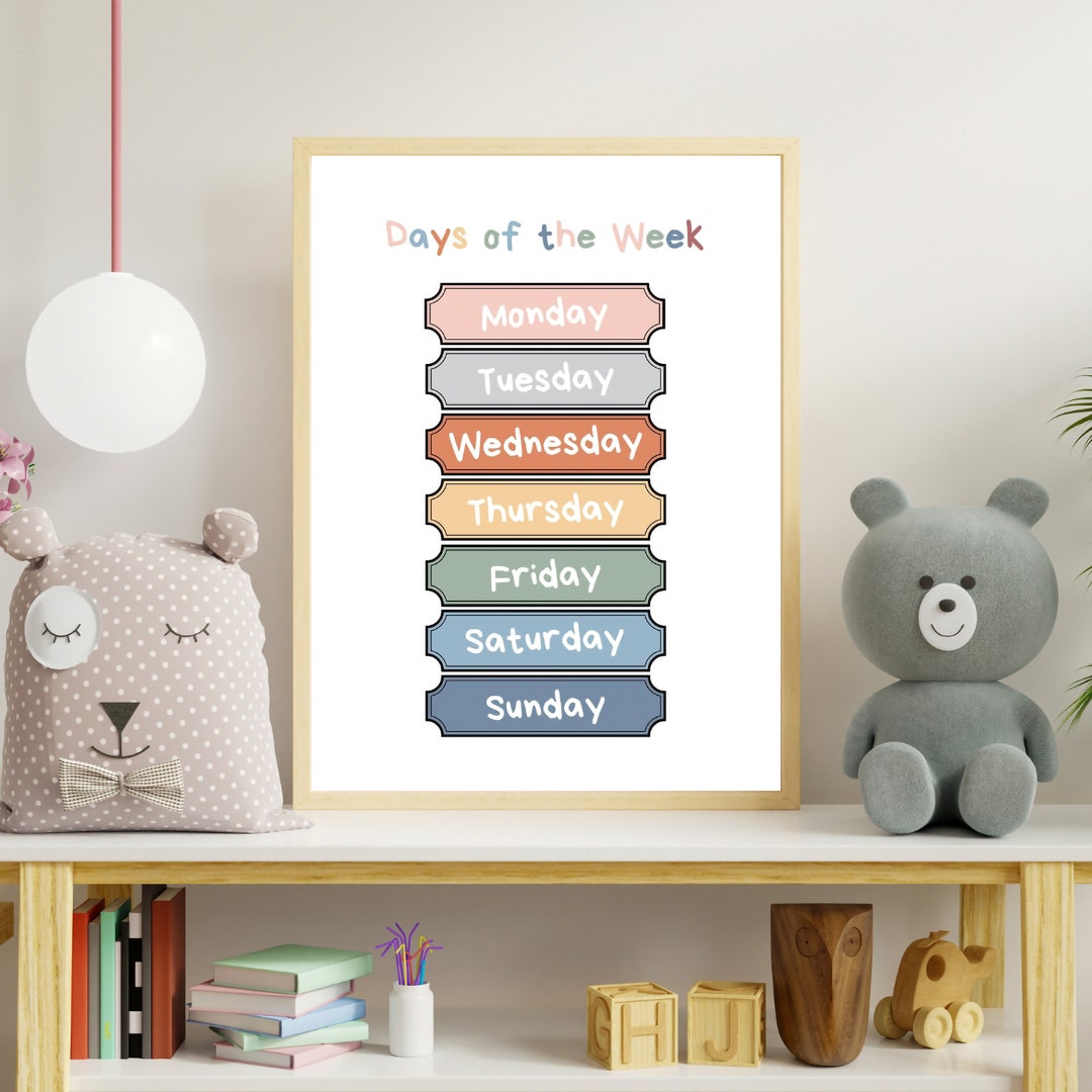 Days Educational Posters, Montessori Classroom Decor, Homeschool Prints ...