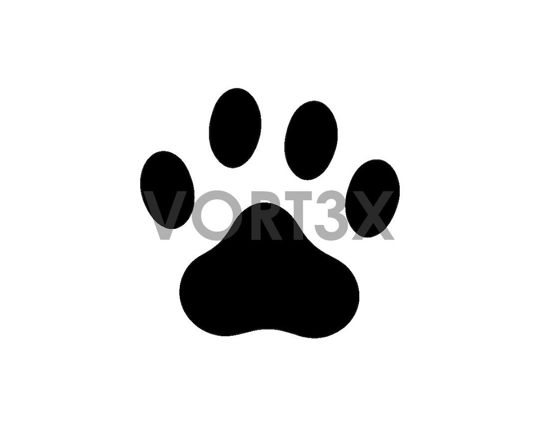 Dog Paw Print SVG Vector Cut File for Cricut, Commercial Use ...