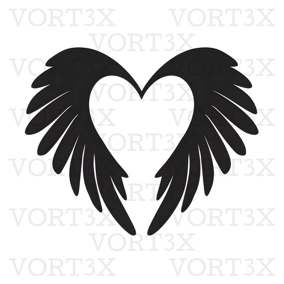 Angel Wings Heart Symbol