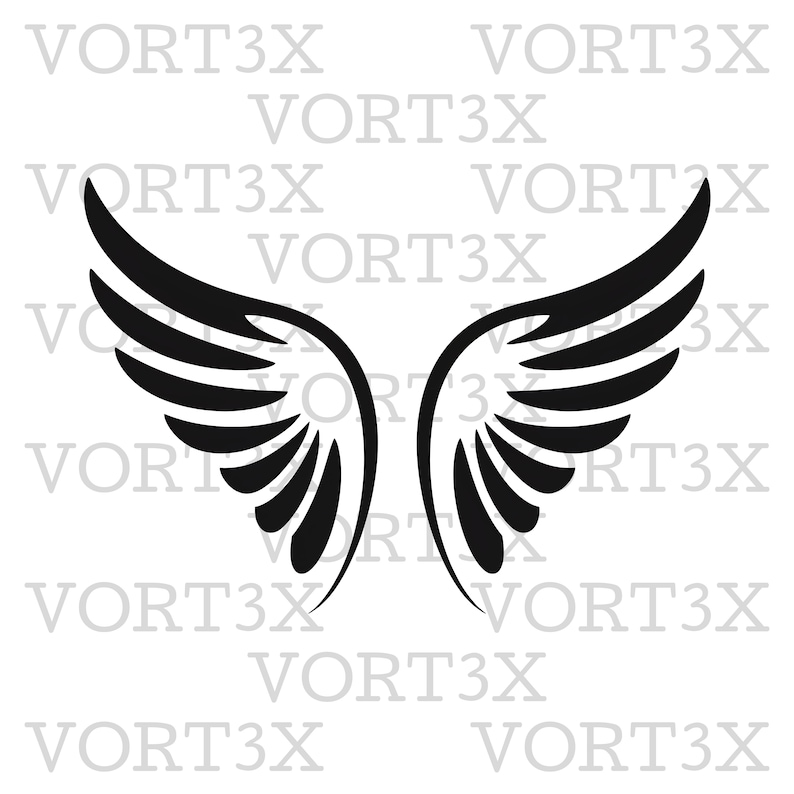 Angel Wings SVG Vector Cut File for Cricut, Silhouette, Svg, Png, Dxf ...
