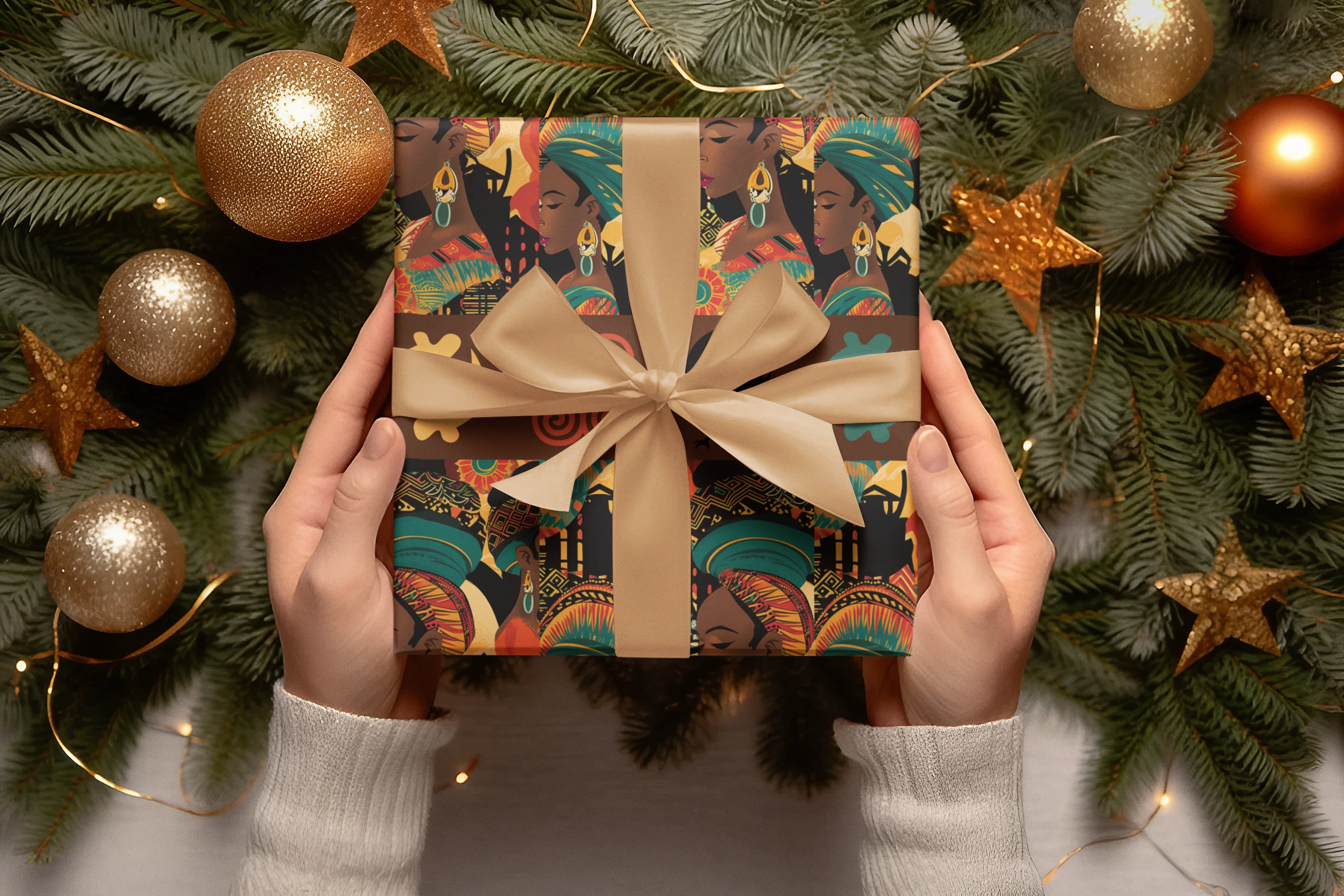 Unique Tribal Gift Wrap African Art Wrapping Paper Ethnic Holiday Gift ...