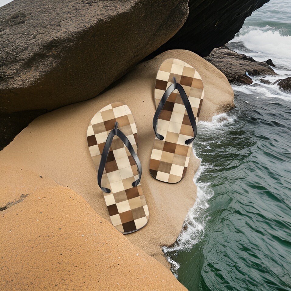 African Art-inspired Beach Flip Flop Colorful Summer Slippers ...