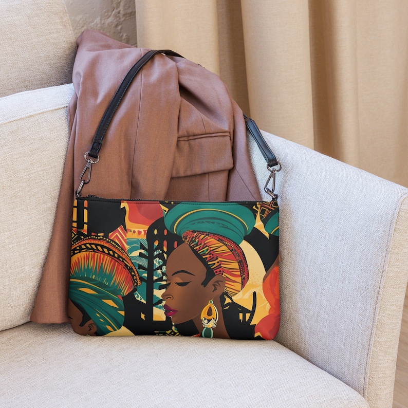African Crossbody Bag Boho Ethnic Style Purse Brown Leather Crossbody ...