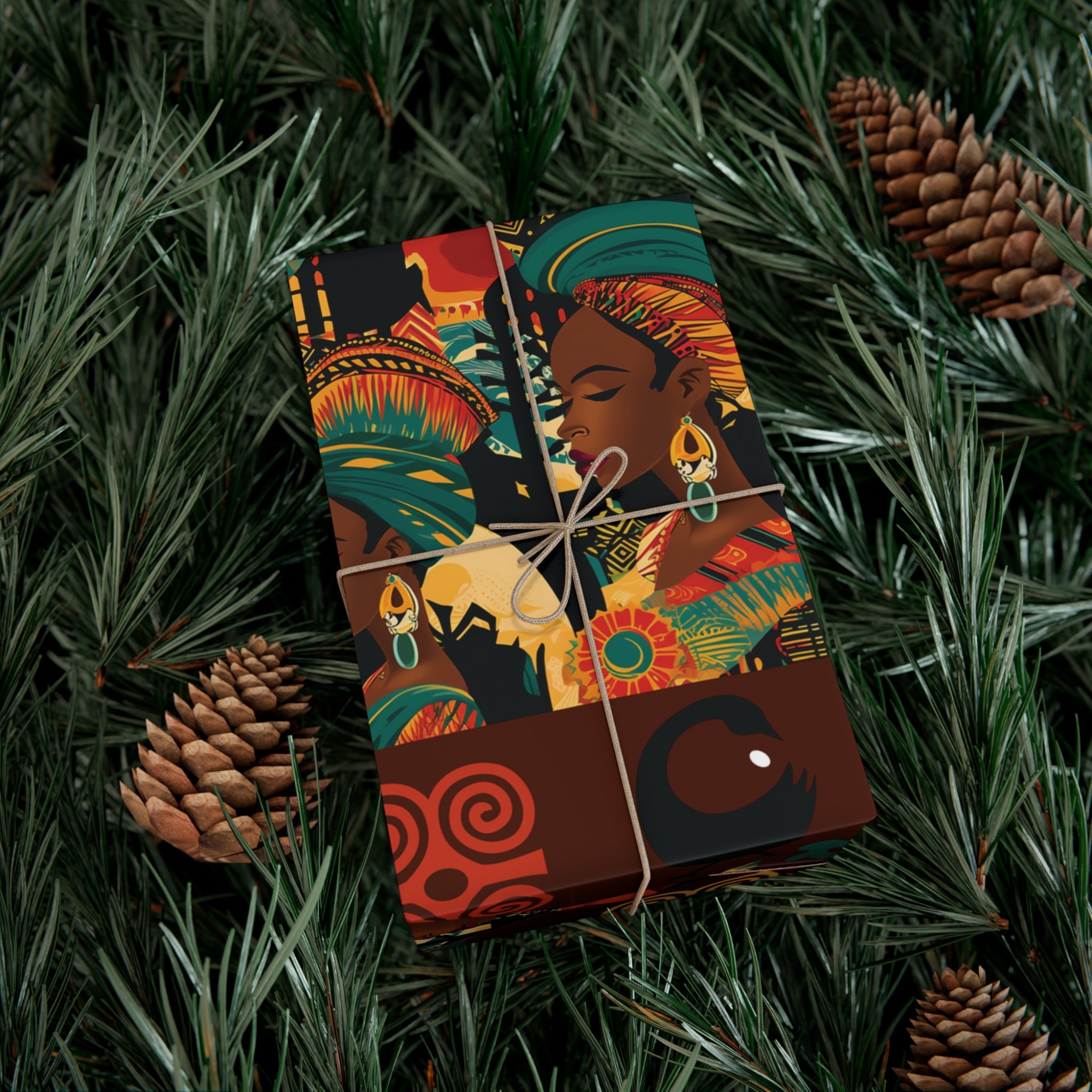 Unique Tribal Gift Wrap African Art Wrapping Paper Ethnic Holiday Gift ...