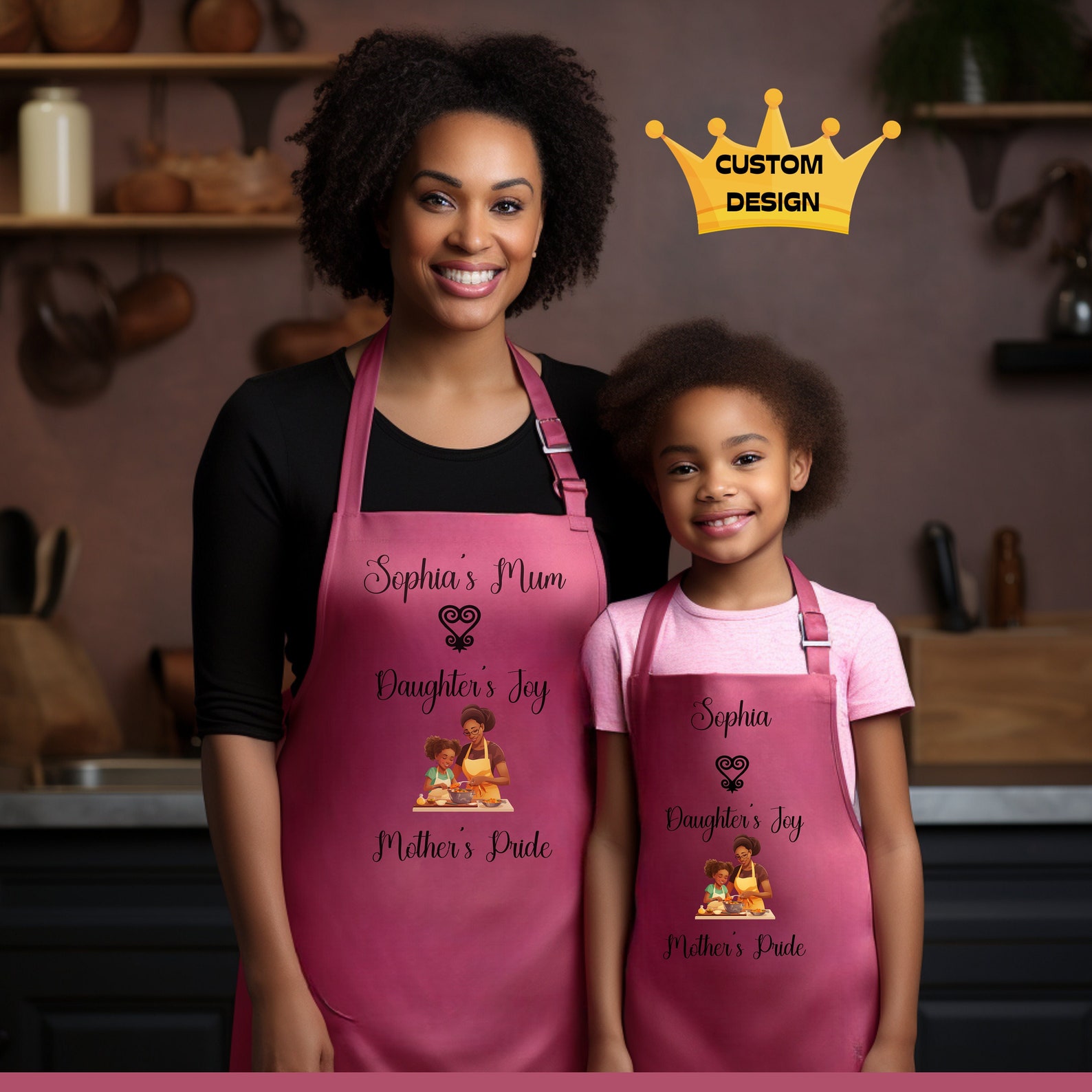 Mother's Day Gift From Daughter to Mom Yellow Apron Custom Mother's Day ...