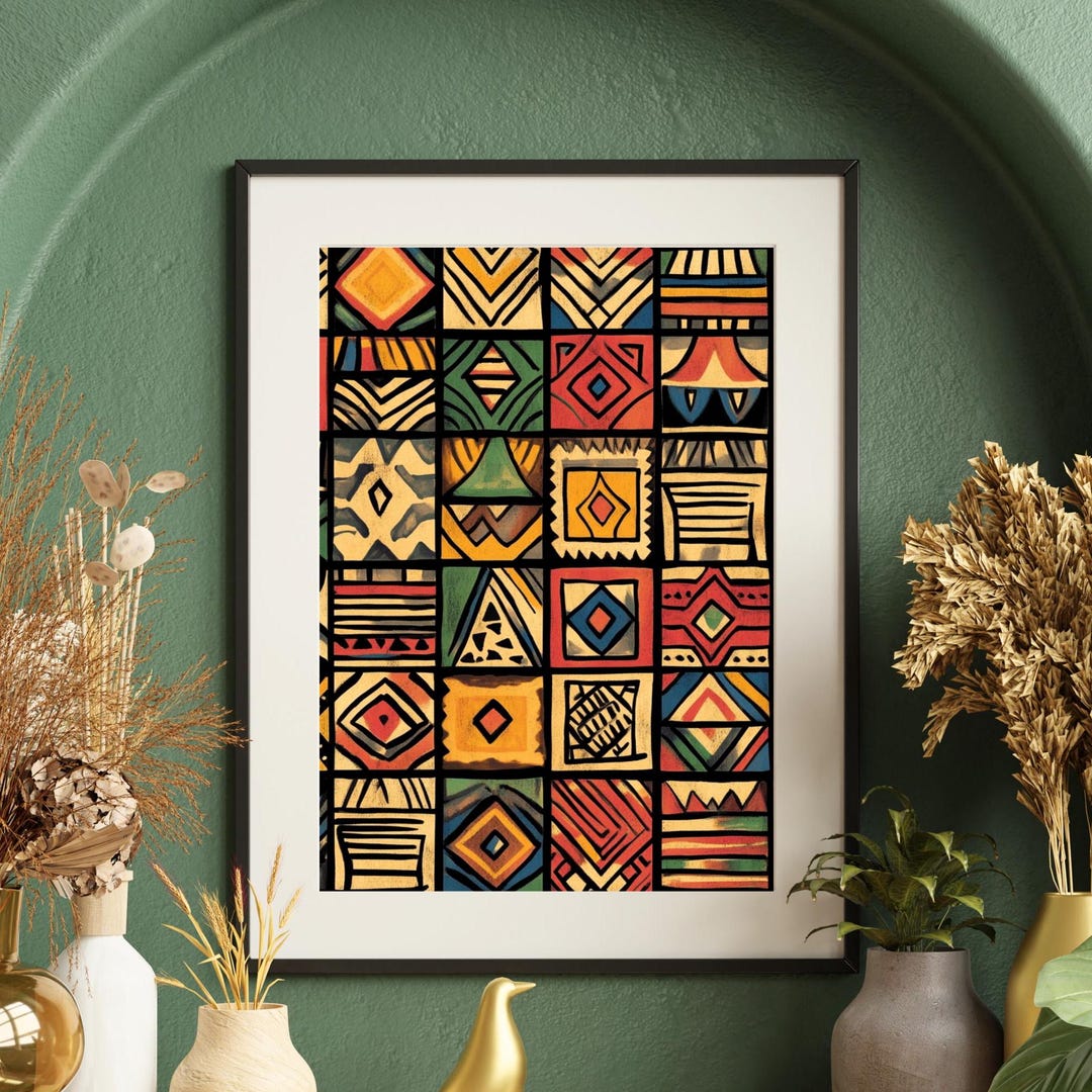 Colorful African Mural Canvas Art for Guest Bedroom Wall Stylish ...