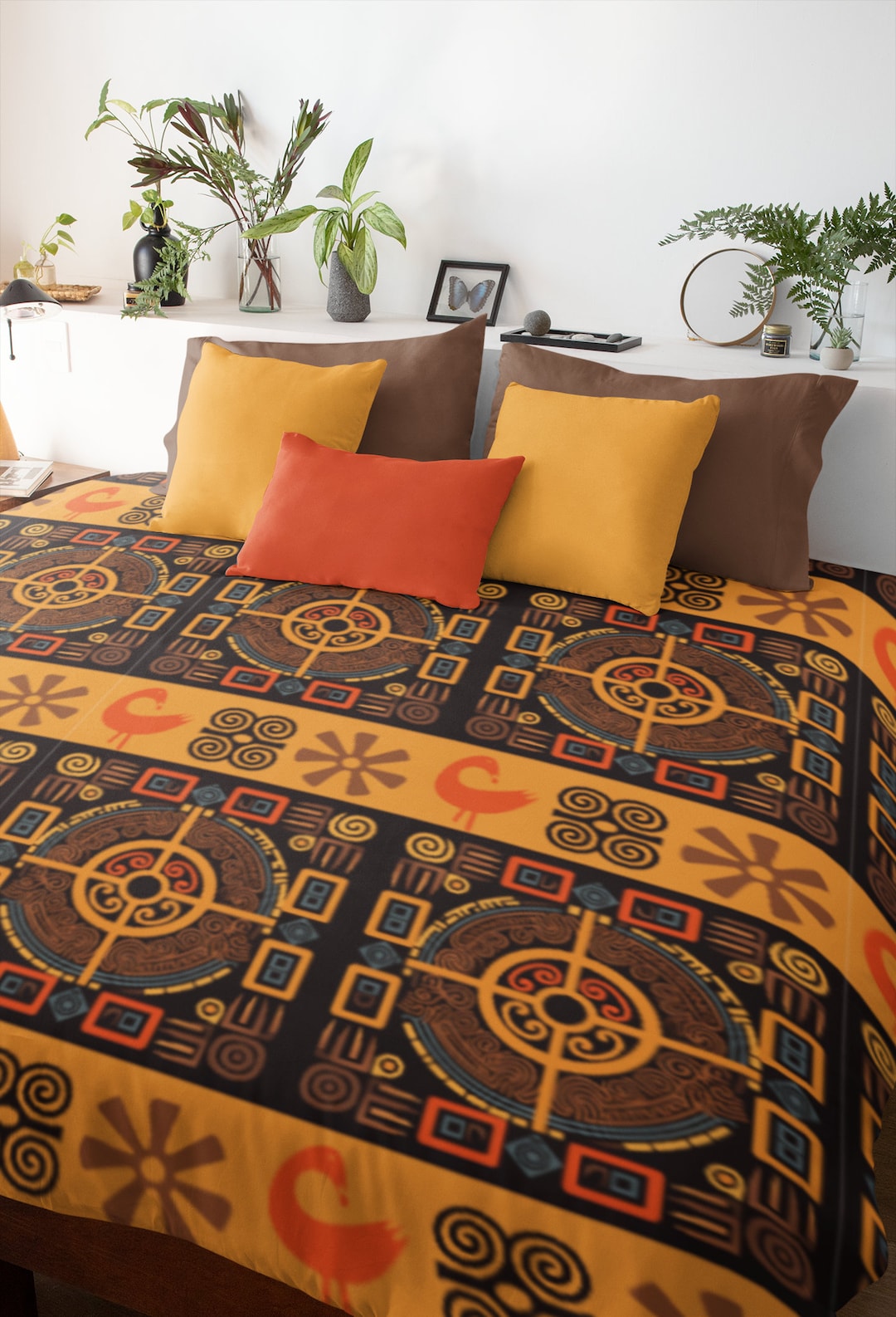 African Art Bedding Set Housewarming Gift Bed Ethnic Queen-size King ...