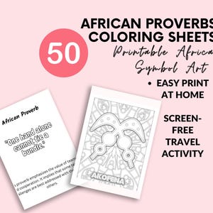 African Pattern Coloring Page Printable Home School Activity Book for ...