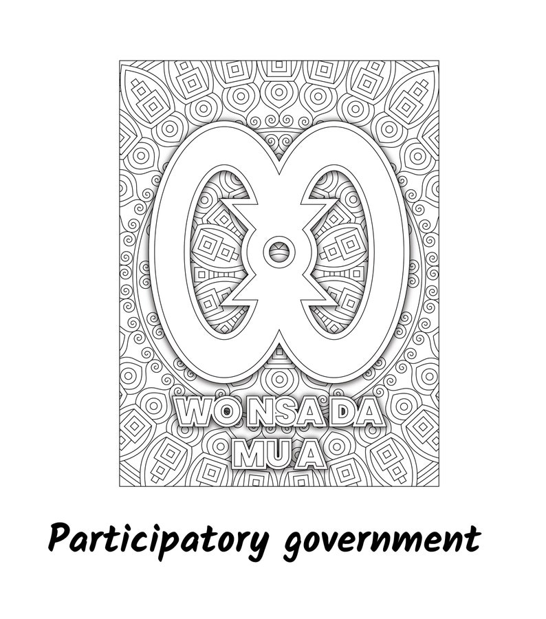 Printable African Coloring Book With Proverbs and Adinkra Symbol DIY ...