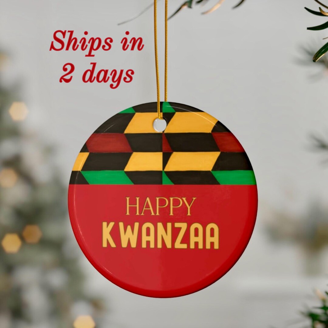 African American Kwanzaa Holiday Ceramic Ornament Celebration Gift for ...