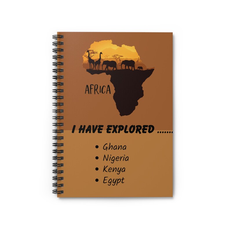 Africa Map Notebook Cover Travelers Notebook Gift for Her Safari Spiral ...