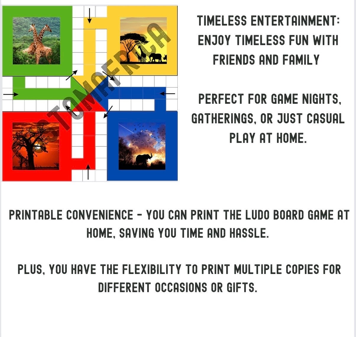 Printable Board Game Ludo Instant Digital Download Game PDF DIY Classic ...