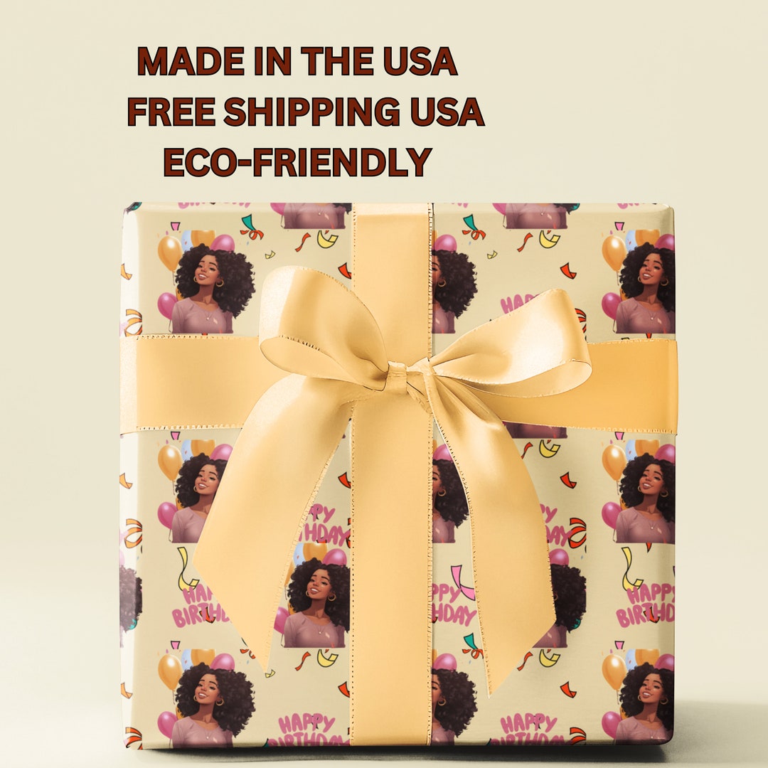Afrocentric Gift Wrap Black Girl Gift Wrap Unique Wrapping Paper ...