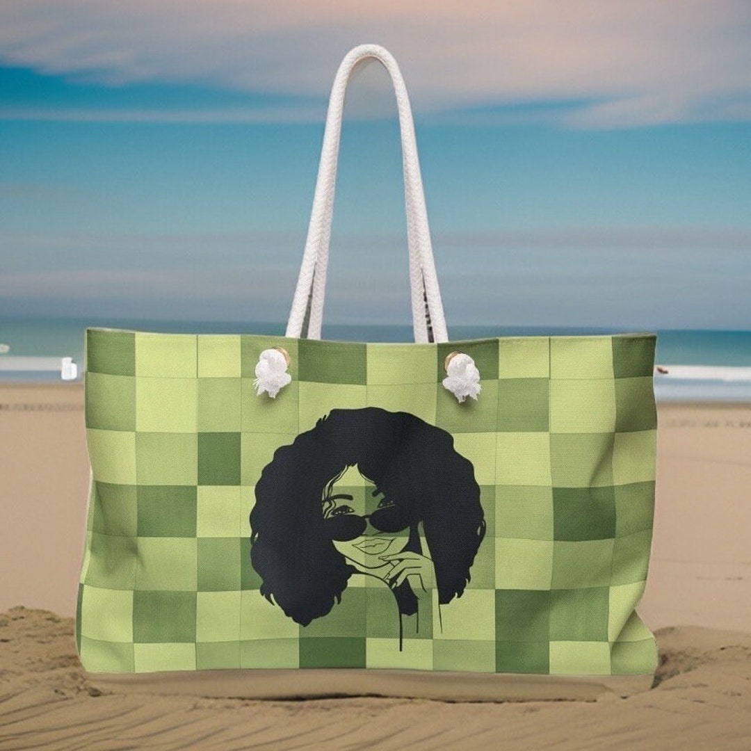 Green Afrocentric Weekender Bag Canvas Tote Bag Gift for Her Tote for ...