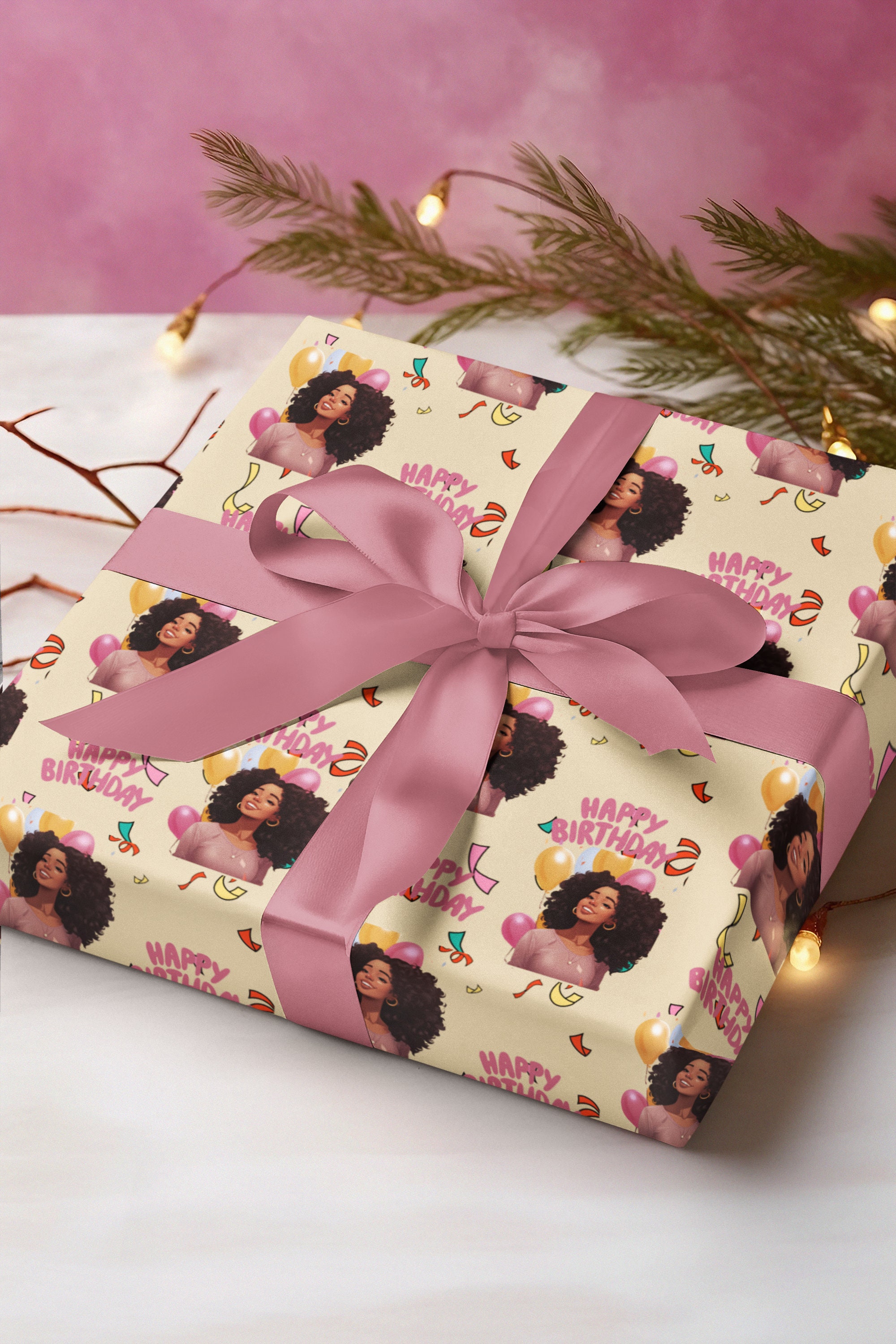Afrocentric Gift Wrap Black Girl Gift Wrap Unique Wrapping Paper ...