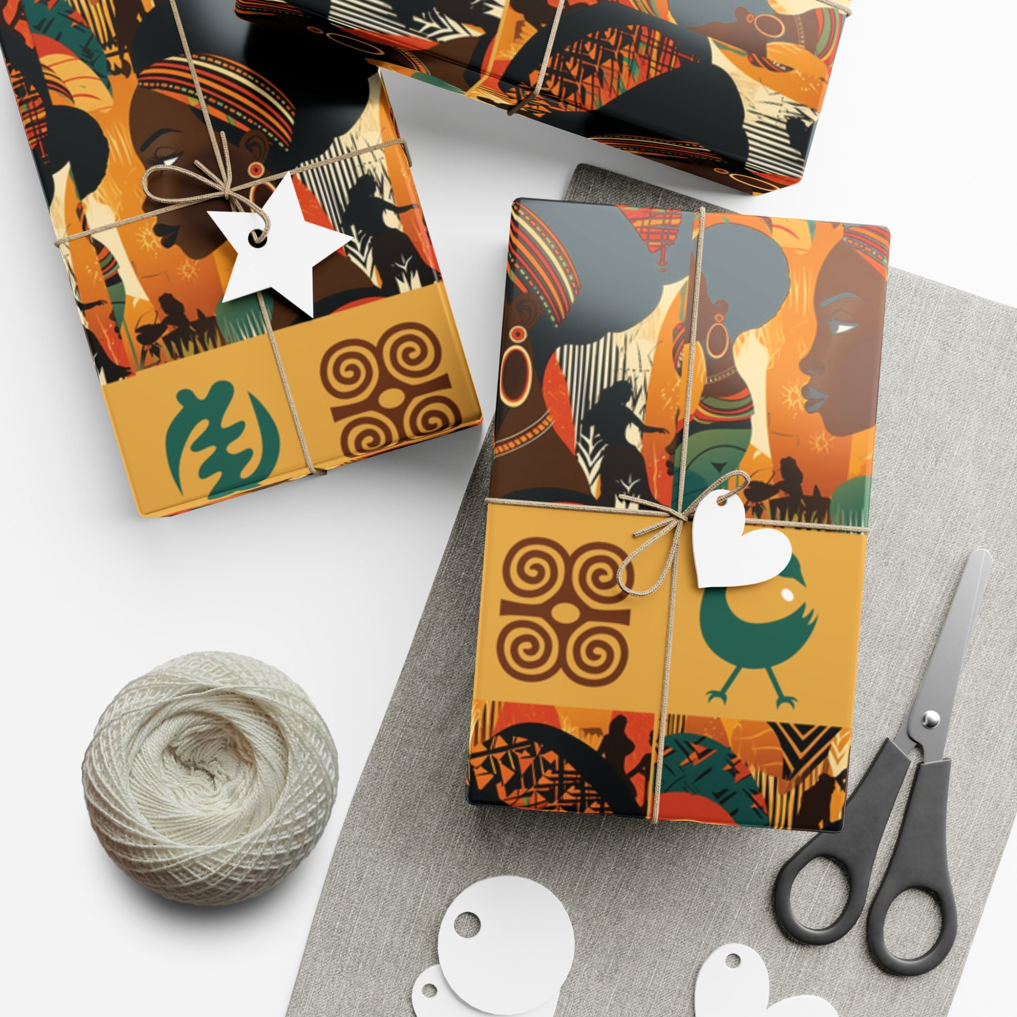 Custom Gift Wrap African Design Wrapping Paper Roll Ethnic Theme Gift ...