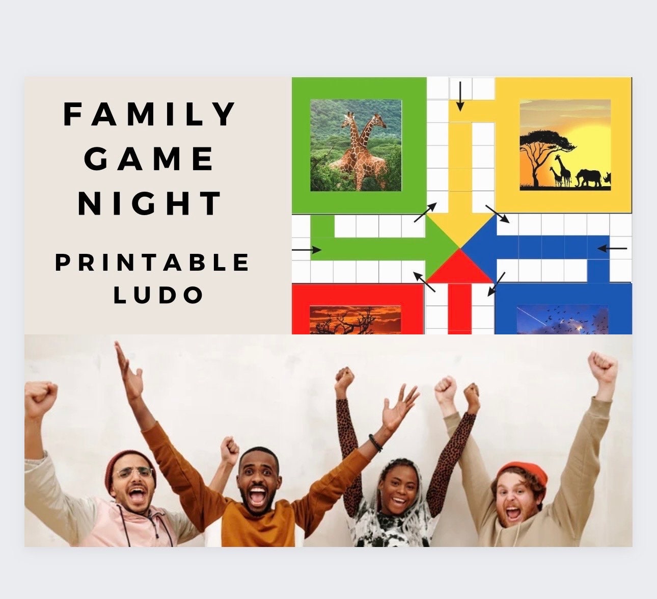 Printable Ludo Board Game: Family Game Night, Instant Download (PDF) - Etsy