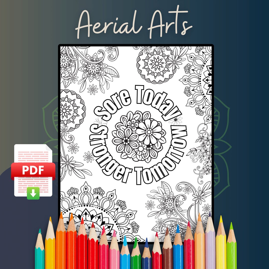 Aerial Arts Coloring Page for Adults, Teens | Circus, Aerial Silks ...