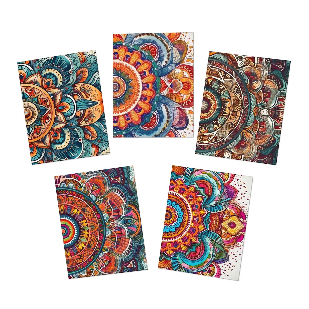 Greeting Cards With Vibrant Mandala Designs | 5 Unique Enchanting ...
