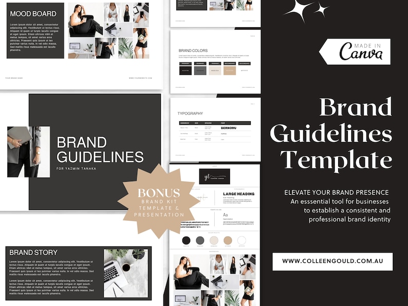 Brand Guidelines Canva Template | Brand Style Guide | Branding Kit ...