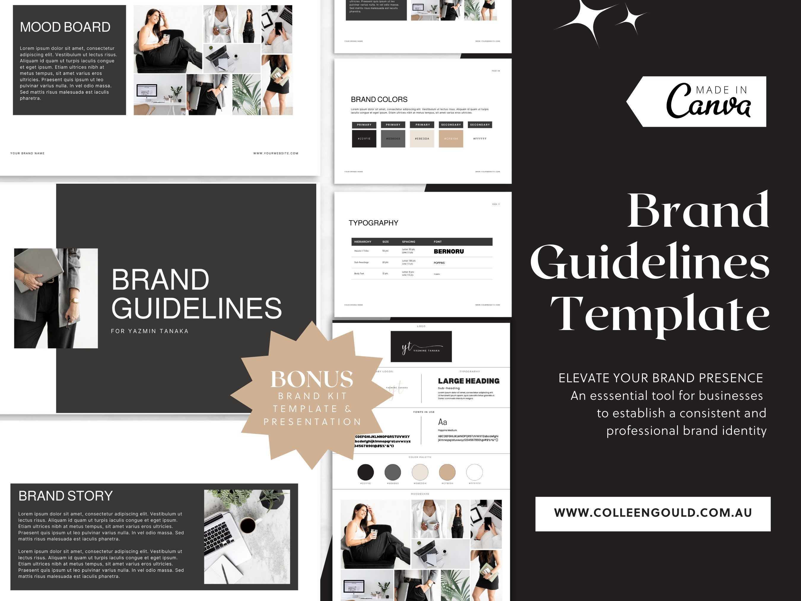 Brand Guidelines Canva Template | Brand Style Guide | Branding Kit ...