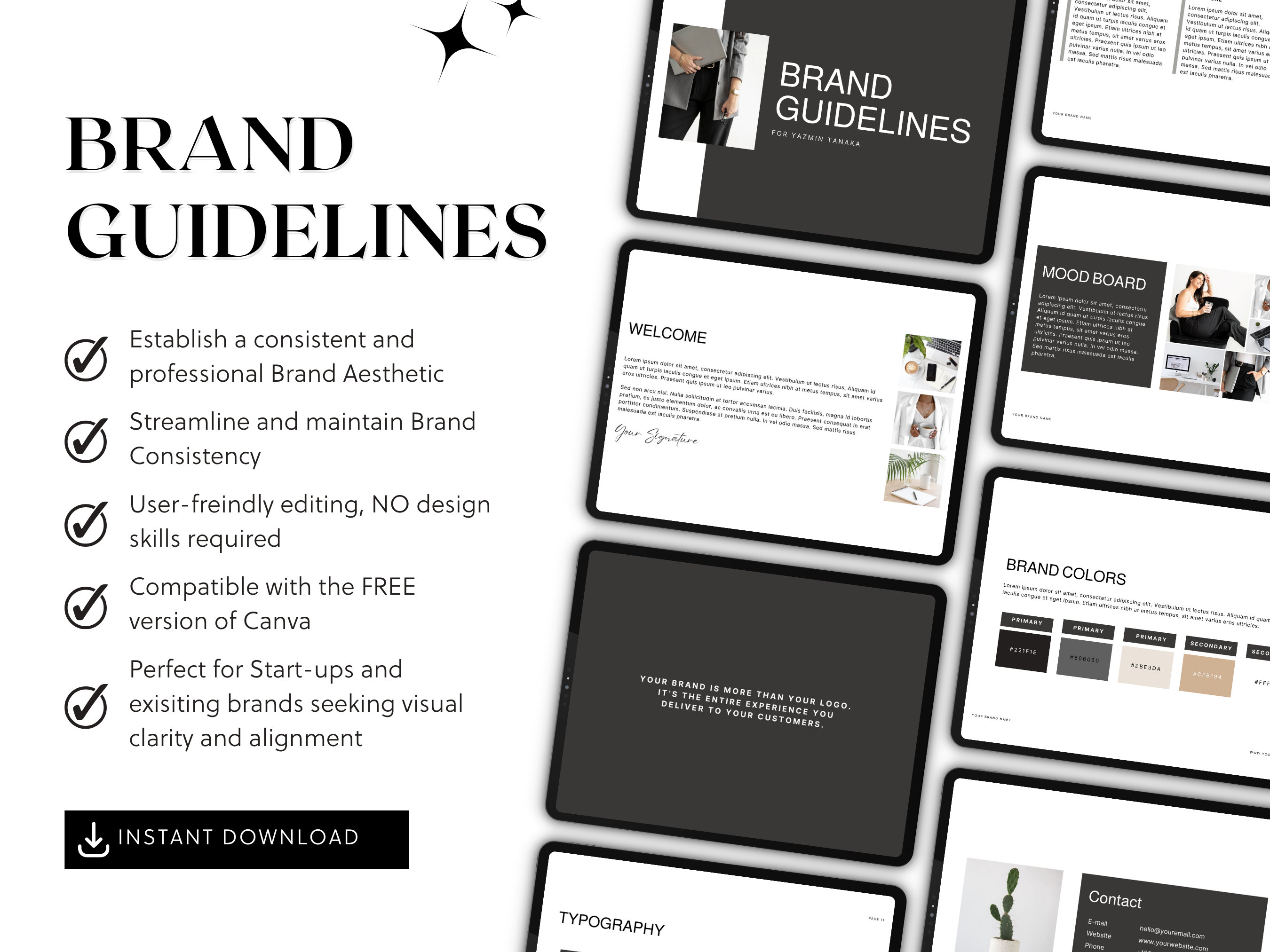 Brand Guidelines Canva Template | Brand Style Guide | Branding Kit ...