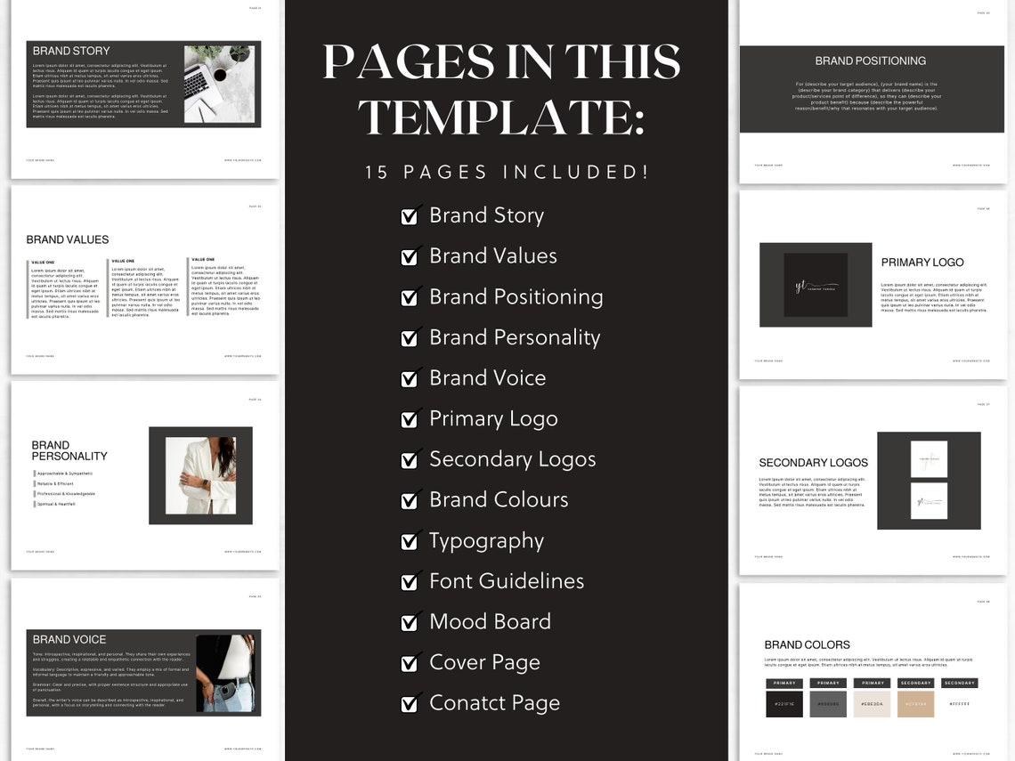 Brand Guidelines Canva Template | Brand Style Guide | Branding Kit ...