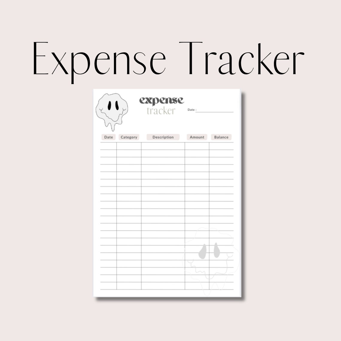 Expense Tracker Printable Smiley Expense Tracker Digital - Etsy Canada