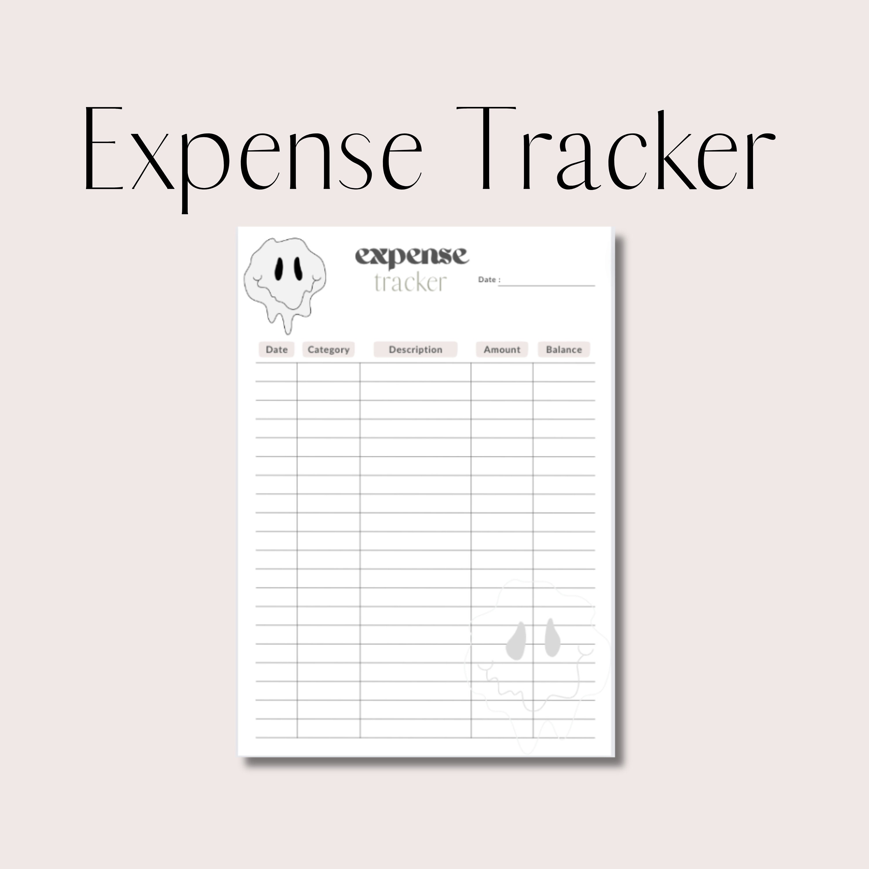 Expense Tracker Printable Smiley Expense Tracker Digital - Etsy Canada