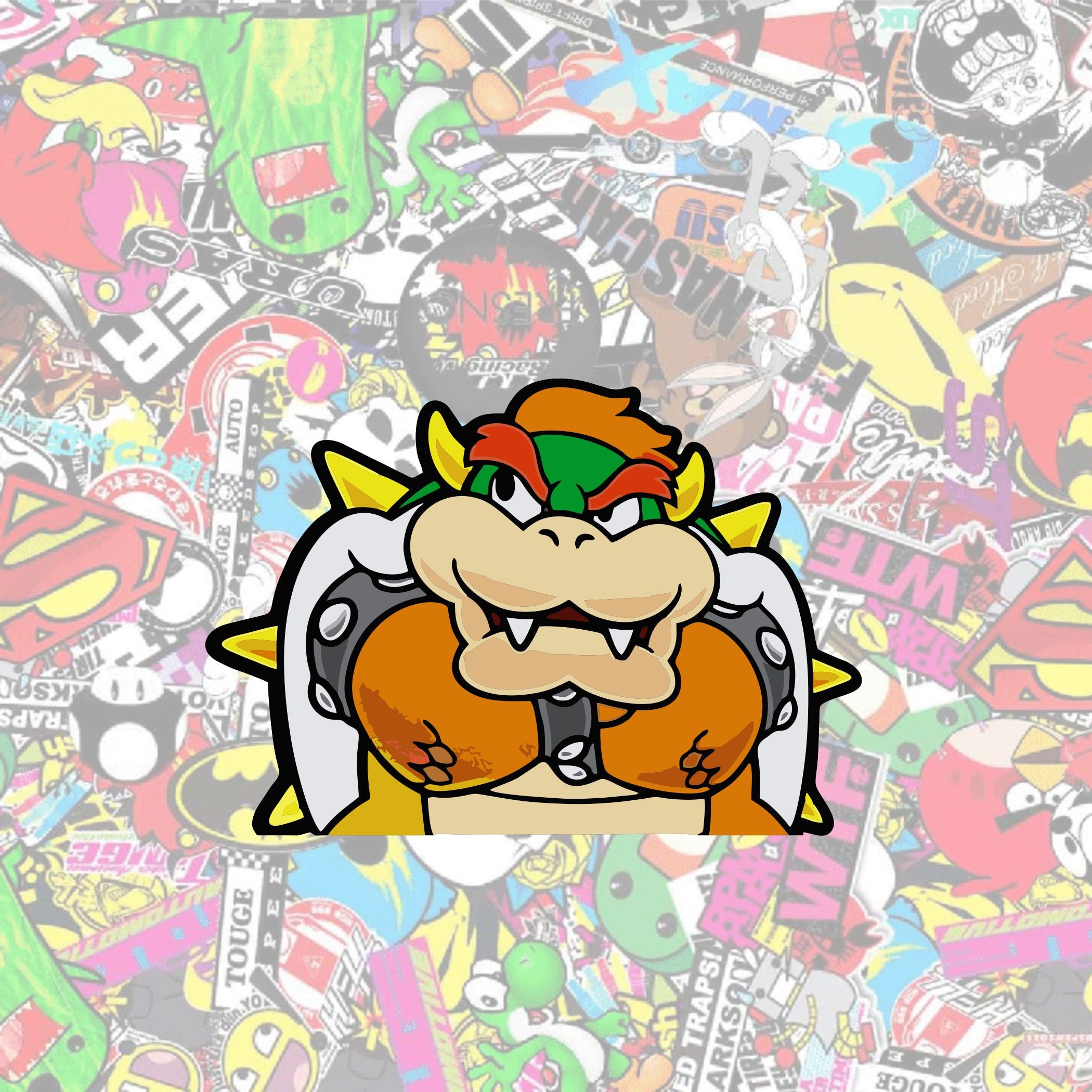 Bowser Peeker Peeking Super Mario Bros Video Game Car Stickers Car ...