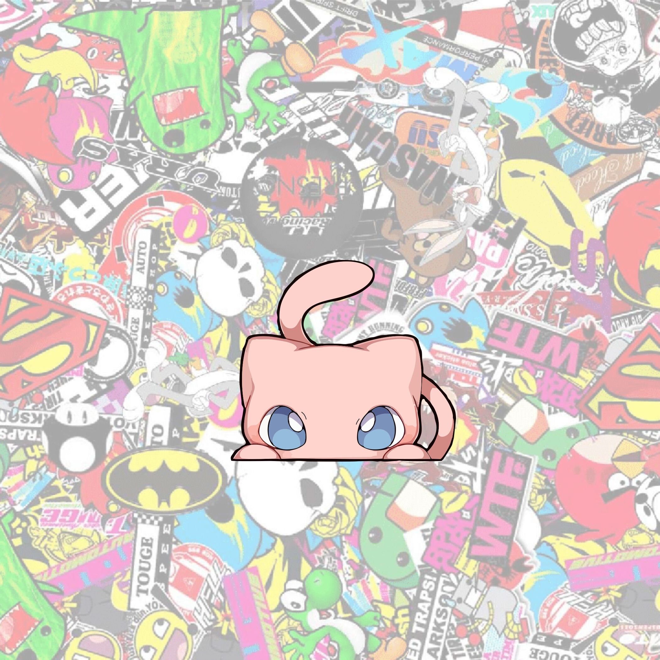 Mew Peeker Peeking Legendary Pokemon Mystical Characters Car Decals ...