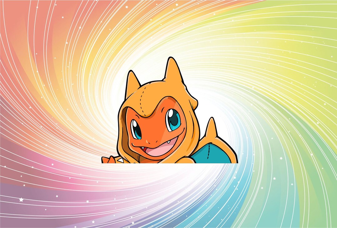 Cute Charmander With Hoodie Peeker Peeking Car Decals Pokemon - Etsy
