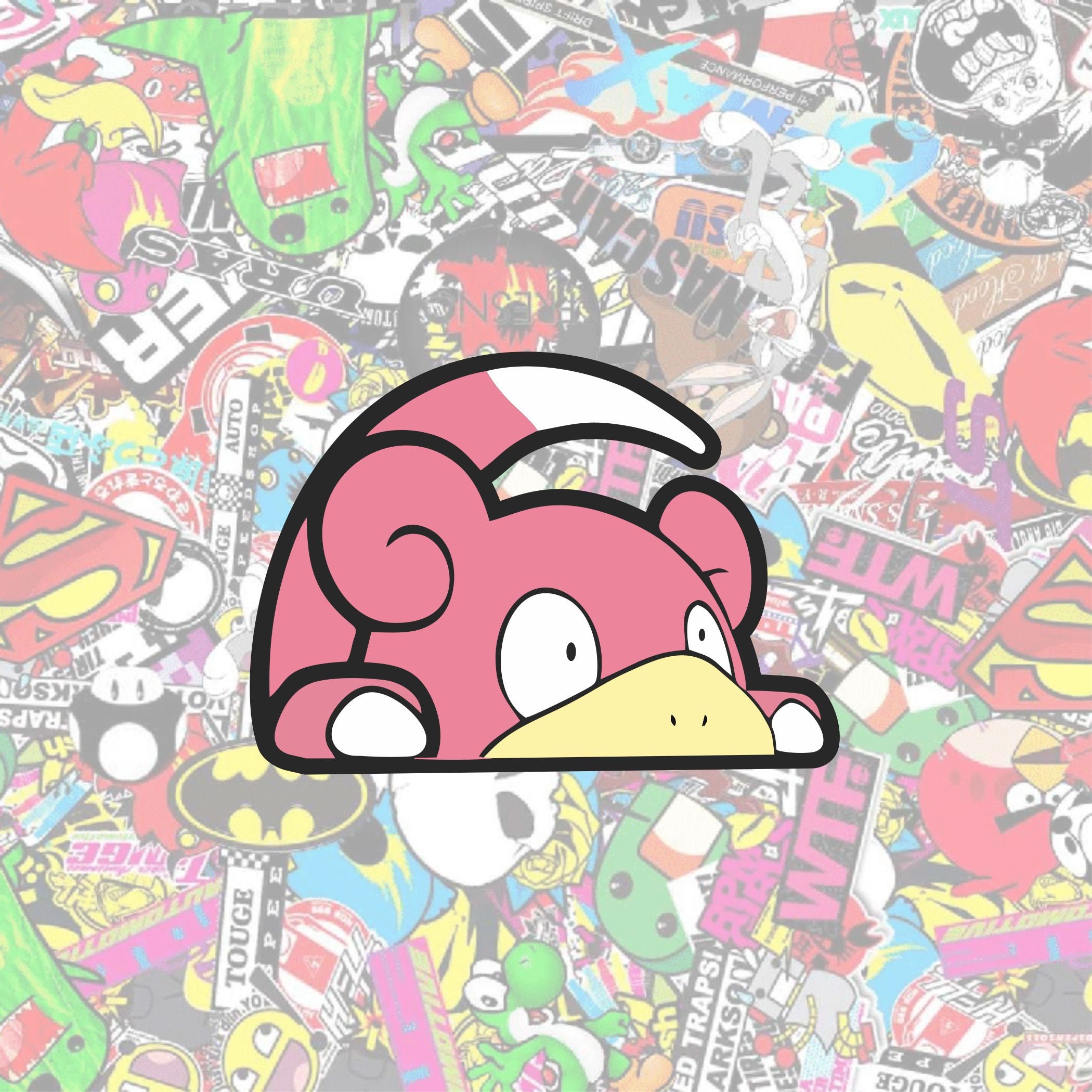 Slowpoke Peeker Peeking Pokemon Car Decals MacBook Custom Stickers ...