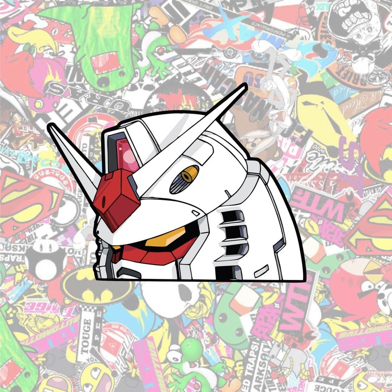 Gundam RX78 Peeker Peeking Anime Robot Car Decals MacBook Waterproof ...