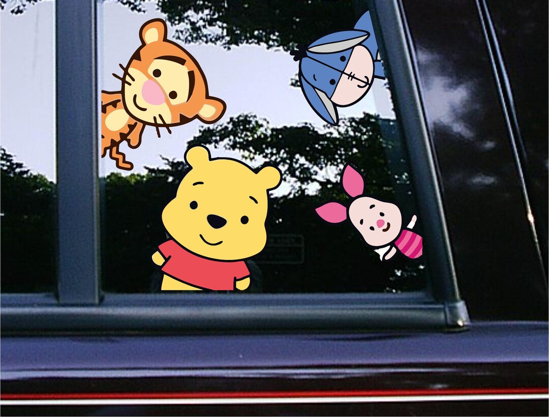 4PCS Winnie the Pooh Set Peeker Peeking Piglet Tigger Eeyore Car Decals ...