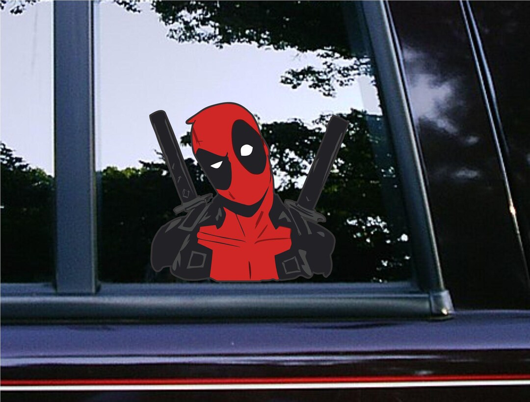 Curious Deadpool Peeking Peeker Marvel Super Heroes Car Decals Anime ...