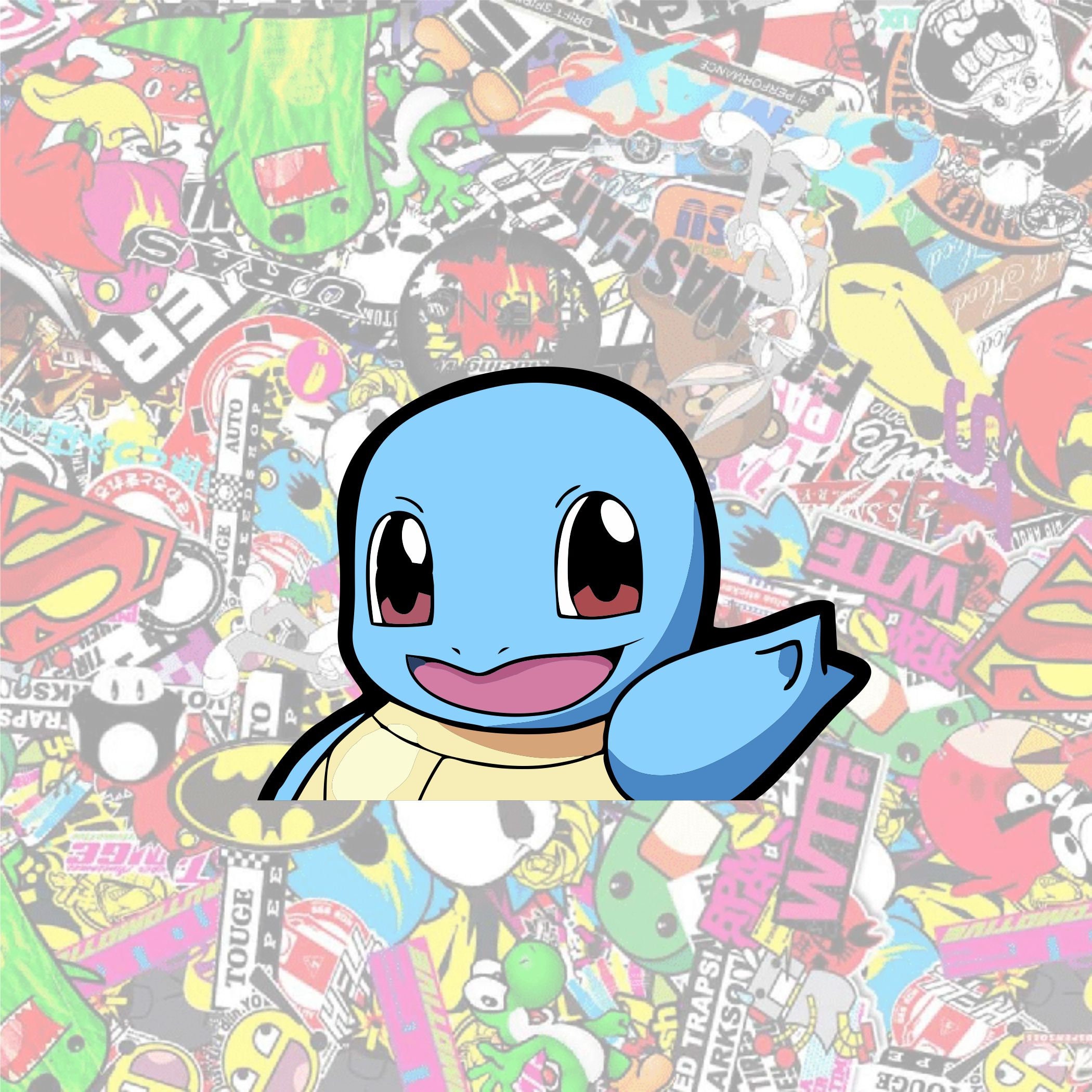 Squirtle Wave Peeker Peeking Pokemon Cute Turtle Characters Car Decals ...